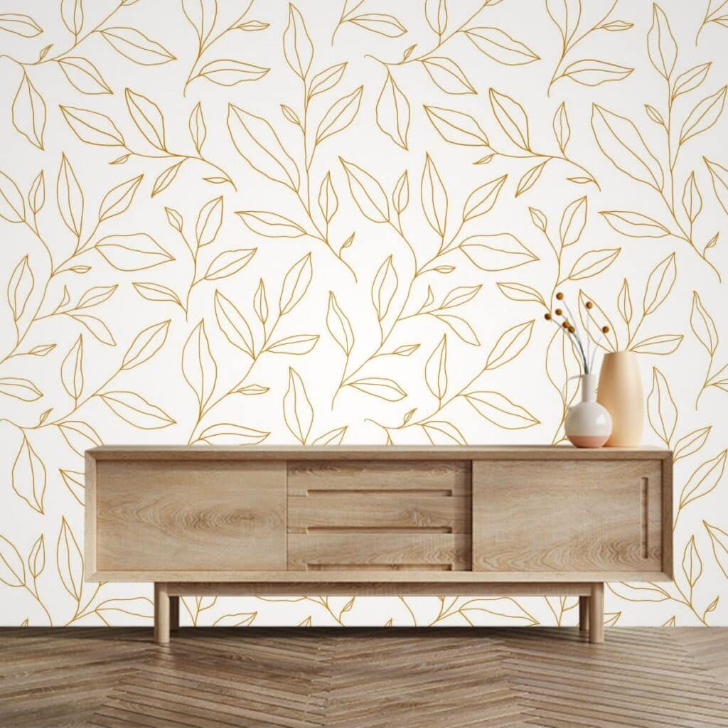 TV Unit Minimalistic Linear Style Wallpaper Design - Yas unique wallpaper